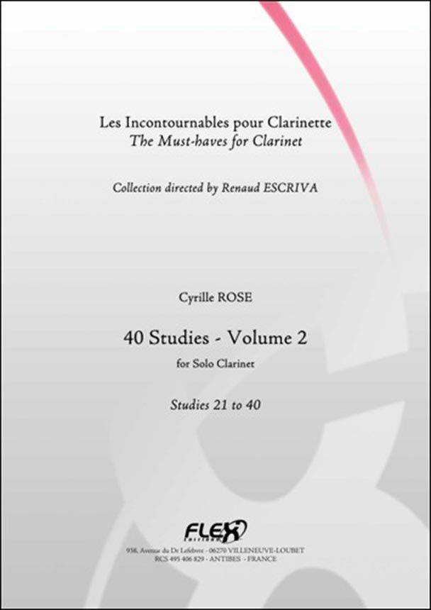 40 Studies for Clarinet 2 di Cyrille Rose » partiture-musicali.com